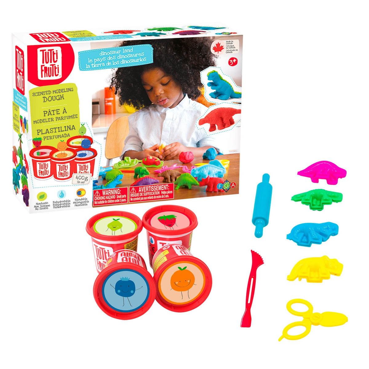 Ensemble Pâtes à Modeler - Dinosaures - Tutti Frutti – CLÉMENT