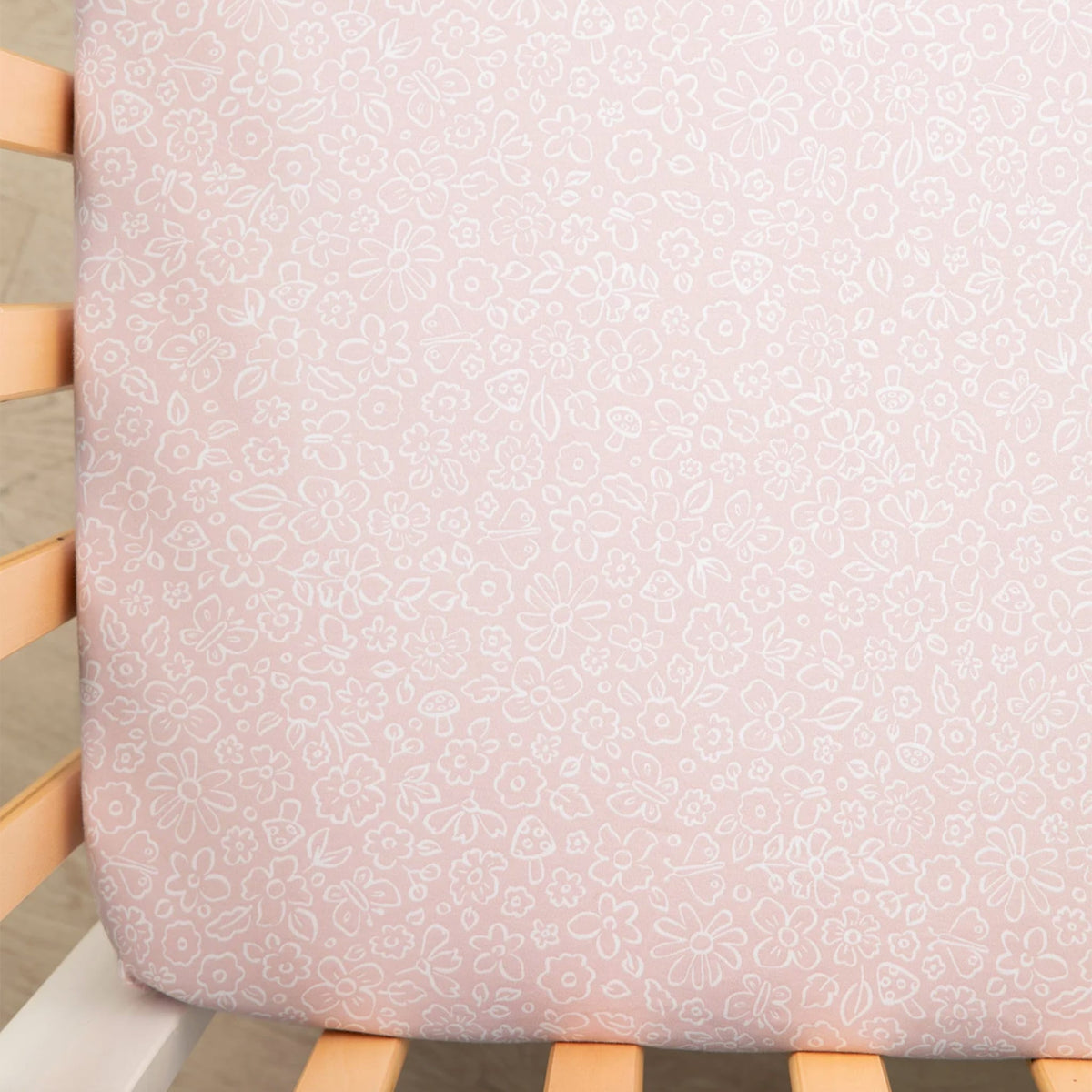 Drap Contour pour Lit de Bébé - Fleurs Roses - Living Textiles – CLÉMENT