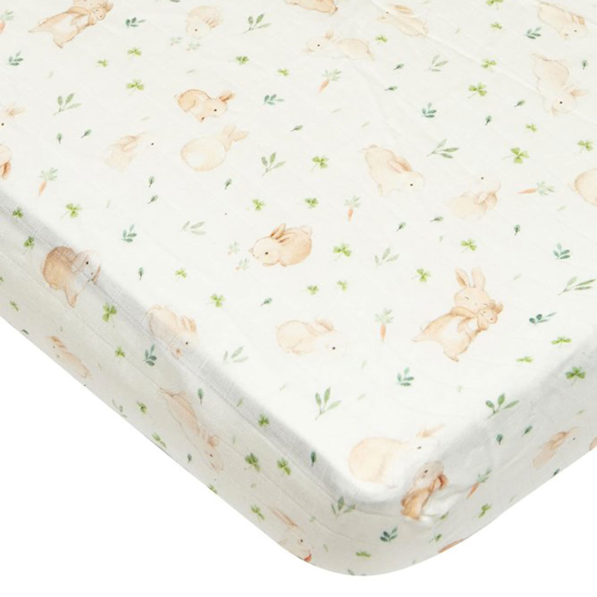 Drap Contour pour Lit de Bébé - Mousseline Bambou Lapins - Loulou – CLÉMENT