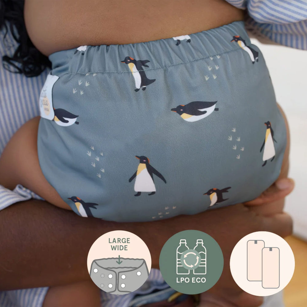 Large Elastic Cloth Diaper 10-35lb - Penguins – CLÉMENT
