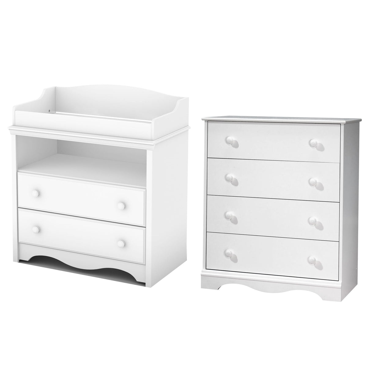 Ensemble Table à langer et Commode 4 Tiroirs - Angel Blanc solide – CLÉMENT